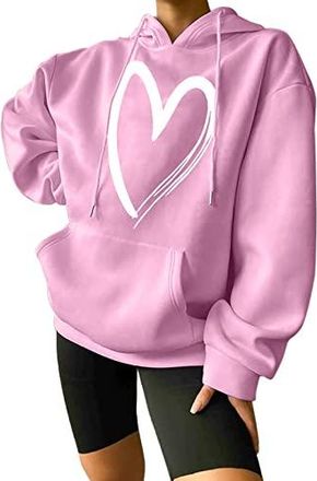 Generic Sweats &agrave; capuche pour femmes &agrave; la mode avec manches longues et col rond doux comme haut dhiver chaud pour les looks d&eacute;contract&eacute;s et d&eacute;contract&eacute;s Sweat