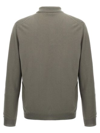 Zanone Wool Knit Polo Shirt - Grey