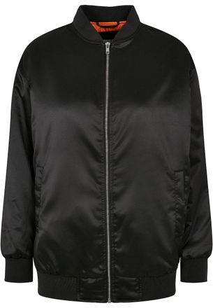 Urban Classics Damen Ladies Oversized Satin Bomber Jacket Jacke, Black, 5XL