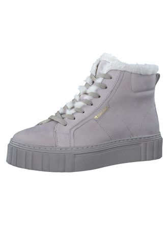 Tamaris Damen Schn&uuml;rstiefel Leder Winter gef&uuml;ttert; LIGHT GREY/grau; 37 EU