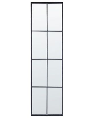 Beliani Wandspiegel mit Rahmen Metall schwarz Fensteroptik rechteckig 38 x 132 cm Camon