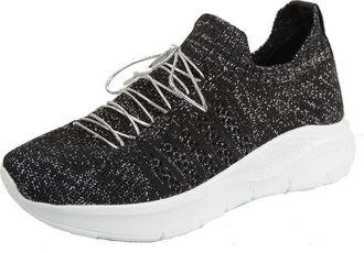 Andrea Conti Damen Sneaker, schwarz/Silber, 36 EU