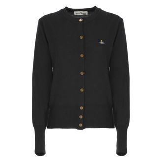 Vivienne Westwood Schwarzer Cardigan mit Frontkn&ouml;pfen - - Knitwear - Damen - Schwarzk - XS