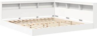 vidaXL B&uuml;cherregal-Bett mit Kopfteil Wei&szlig; 180 x 200 cm Holzwerkstoff Vidaxl