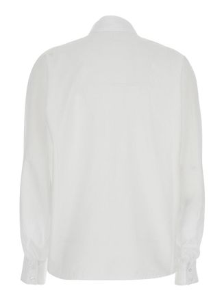 SoSUE Womens Shirt Antonia Slim White Cotton Blouses