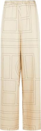 Toteme Pantalon palazzo &agrave; motif en soie