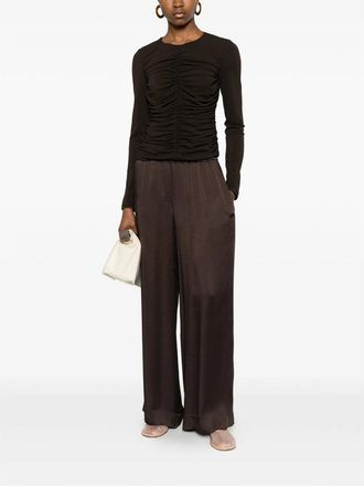 Frame Denim Ruched-Front Rayon Blouse - Brown