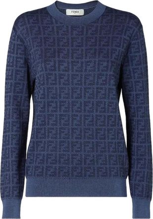 Fendi Damen, Strickwaren, Blau, MGr&ouml;&szlig;e