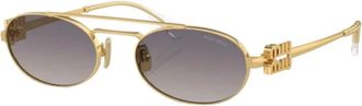 Miu Miu Mu54Zs Ovale Sonnenbrille - - Accessories - Damen - Gelb - 53 MM