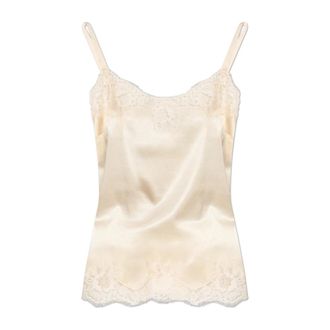 Dolce & Gabbana Satin Top im Lingerie-Stil - - Tops - Damen - Beige - S
