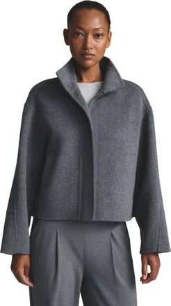 someday Kurzjacke grau,Casual,Wolle,Meliert,Stehkragen,Langarm,Loose Fit