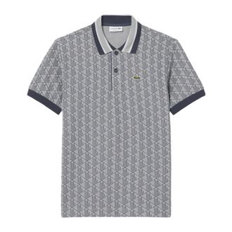 Lacoste Classic Fit Monogramm-Jacquard-Poloshirt - - Tops - Herren - Grau - XL