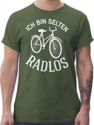 Shirtracer T-Shirt Herren - Radsport - Ich Bin selten Radlos - 3XL - Army Gr&uuml;n - spr&uuml;che Tshirt Fahrrad Rad Shirt Radfahrer Shirts m&auml;nner Fahrradfahrer Tshirts f