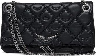 Zadig&Voltaire Femme, Sacs, Noir, Taille: ONE Size Rock II Quilted Monogram Clutch