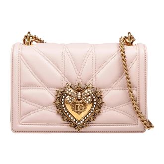 Dolce & Gabbana Gepolsterte Nappa-Schultertasche mit Herzdetail - - Bags - Damen - Rosa - ONE SIZE