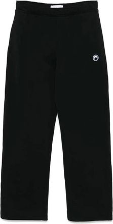 Marine Serre Femme, Pantalons, Noir, Taille: 42 FR Moon Logo Pantalons de surv&ecirc;tement