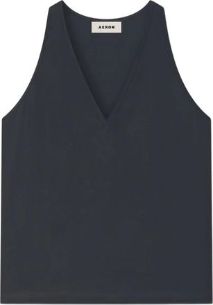 &Aacute;eron Rea V-neck top - Schwarz