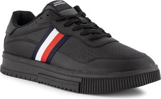 Tommy Hilfiger Herren Sneaker schwarz Leder gepr&auml;gt