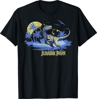 Jurassic Park Raptor Sunset Logo T-Shirt