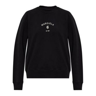 Maison Margiela Logo Rundhals-Sweatshirt - - Sweatshirts & Hoodies - Damen - Schwarzk - XS