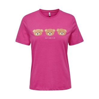 Only Only, Femme, Tops, Rose, Taille: 42 FR T-shirt Teresa Teddy Box
