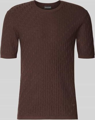 Emporio Armani T-Shirt aus Viskose-Mix in Strick-Optik