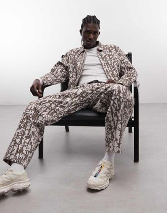 Gramicci Taos - Pantalon densemble en toile &agrave; motif - Gris roseaux