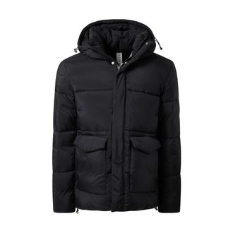 Baldessarini Homme, Vestes, Noir, Taille: XL Parka Melna avec capuche et ourlet r&eacute;glables