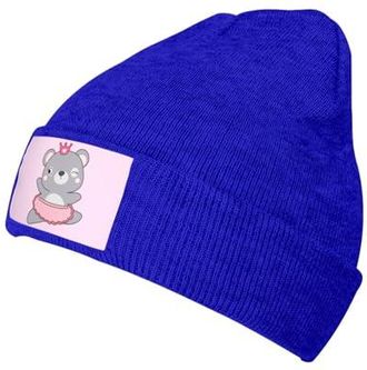 Generic Tricoté Bonnet Adorable Ourson Ballerine Doux Bonnet Hiver Chaud Tricot Extensible Casquette Tricoté pour Ski Adultes Femme