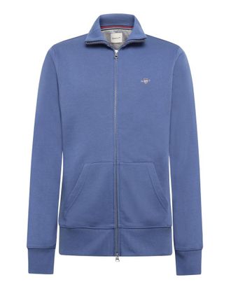 GANT Sweatjacke mit gesticktem Logo auf der Brust in