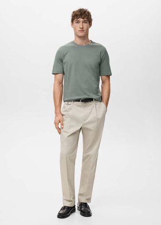 Mango T-shirt slim-fit 100 % coton vert for&ecirc;t - Homme - XXL - MANGO MAN