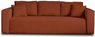 Best Mobilier Canap&eacute; Convertible avec Coffre Topaze en Velours C&ocirc;tel&eacute; - Canap&eacute; Lit - Sofa Terracotta 3 Places - Salon