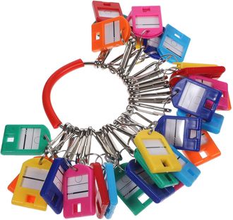 Hemobllo Healvian Schl&uuml;sselorganizer mit Etiketten aus Eisen und Kunststoff Schl&uuml;sselanh&auml;ngerhalter f&uuml;r Zuhause Multifunktionaler Schl&uuml;sselaufbewahrungshelfer 