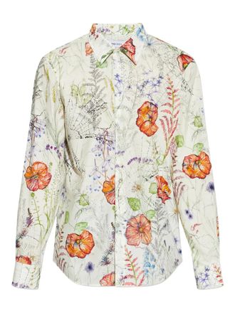 Alexander McQueen Hemd mit Blumen-Print - Nude