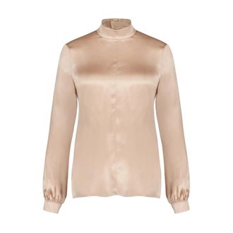 Tom Ford Seiden Charmeuse Mock Neck Bluse - - Blouses & Shirts - Damen - Beige - 2XS