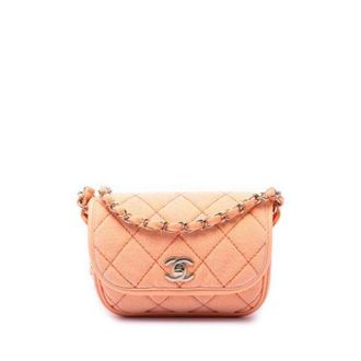 Chanel Pre-owned Sac bandouli&egrave;re matelass&eacute; en jean - Femme - Pre-owned - Orange - Taille: ONE Size