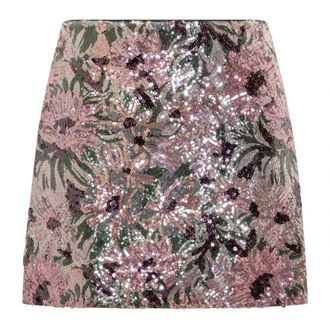 Self Portrait Floral Sequin Mini Skirt - - Skirts - Damen - Mehrfarbig - S