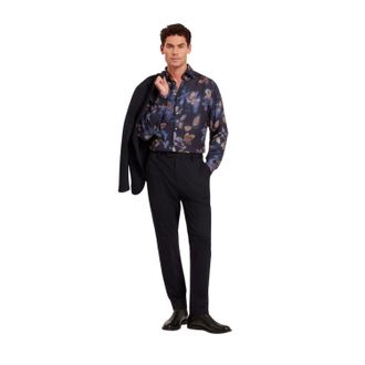 Ted Baker Hemd f&uuml;r Herren, Regul&auml;r (Marine)