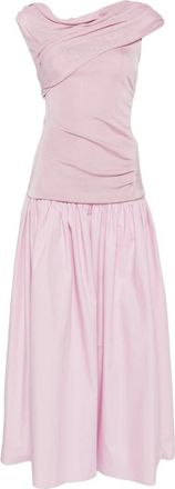 Self Portrait Draped Gathered Midi Dress