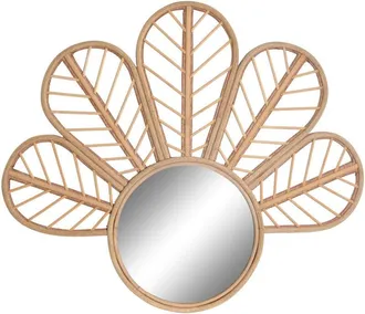 DKD Home Decor Dkd Home Decor - Miroir Rotin Miroir 69X2X60 Fleur Naturel Marron