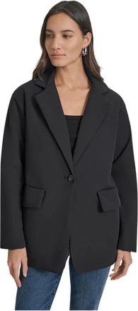 DKNY Dkny, Femme, Vestes, Noir, Taille: 38 FR Blazer Style Puffer Jacket