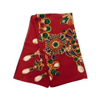 Chanel Pre-owned Silk Scarf - Femme - Pre-owned - Rouge - Taille: ONE Size