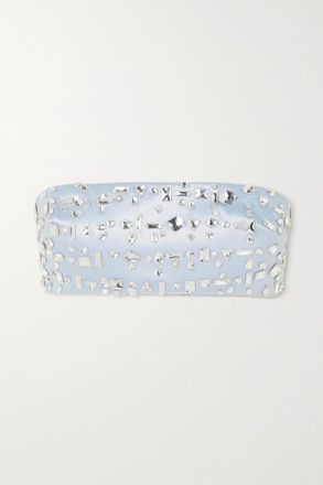 16Arlington Blaise Tr&auml;gerloses, Verk&uuml;rztes Bustier Aus Satin Mit Kristallen - Blau