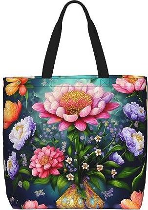 Generic Fleur Sac Fourre Tout Grand Tote Bag D&eacute;contract&eacute; Sac A Main Femme Pour Quotidienne Gym Voyage
