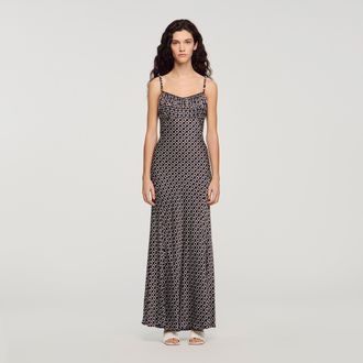 Sandro Robe longue esprit lingerie fleur