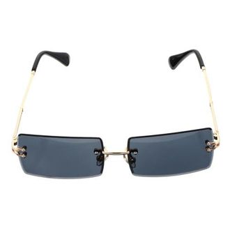 IFUNDOM Lunettes de Soleil sans Monture Unisexes, Verres Noirs Anti-Uv, Protection Solaire, Style Carr&eacute; Contemporain, Lunettes Pratiques pour Plage et Ext&eacute;rie