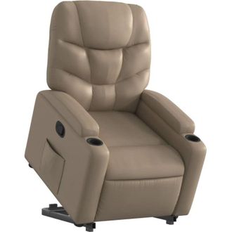 vidaXL Relaxsessel mit Aufstehhilfe Cappuccino-Braun Kunstleder - Vidaxl