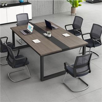 Generic Gro&szlig;er Besprechungstisch, Konferenztisch, moderner Konferenztisch, mit Kabelkanal und schwarzem Metallgestell, for 8-12 Personen(C,160x120x74cm)