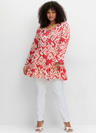 Sheego Klassische Bluse Longbluse Langarm