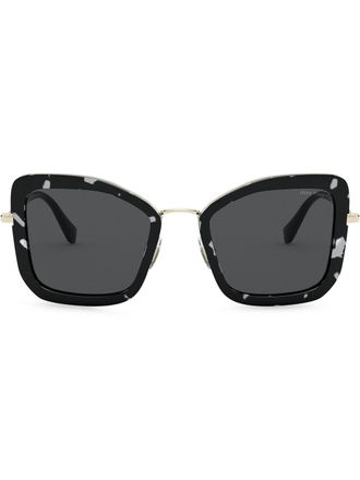 Miu Miu Eyewear lunettes de soleil &agrave; monture papillon - Vert